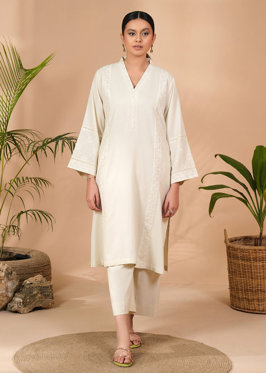 White Embroidered Suit